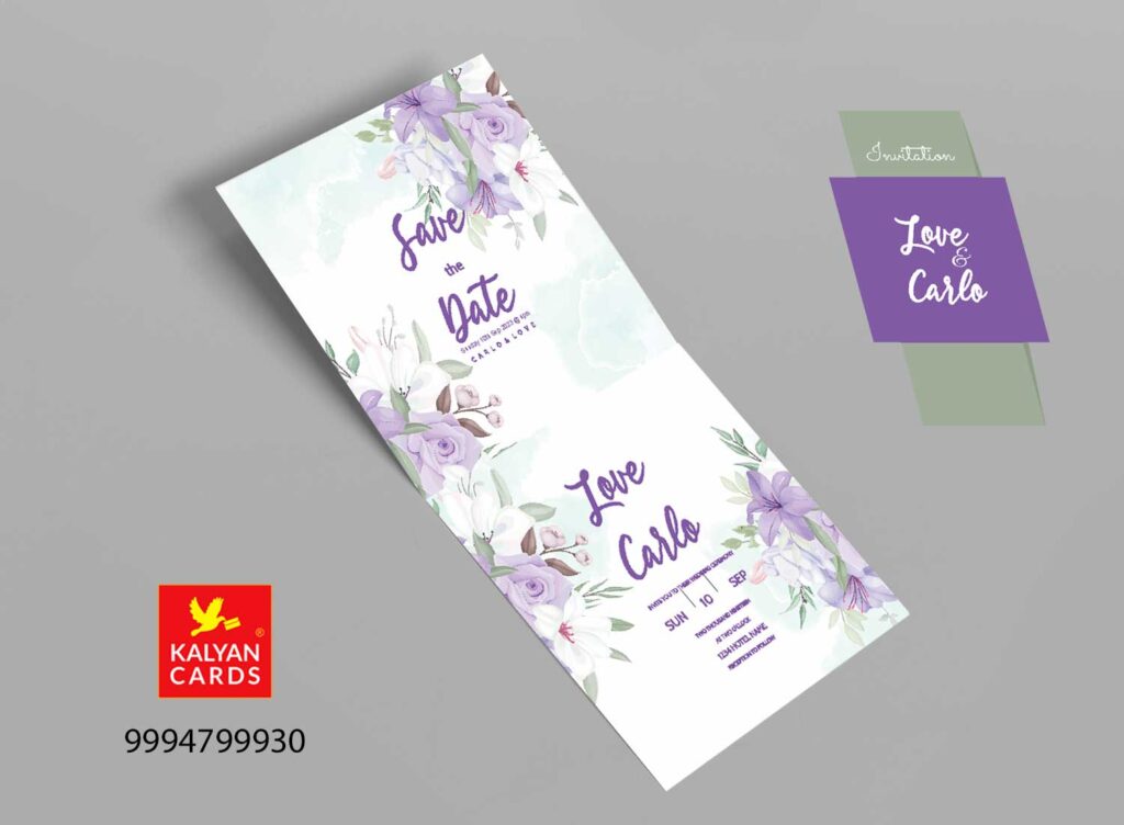 Purple color invitation card